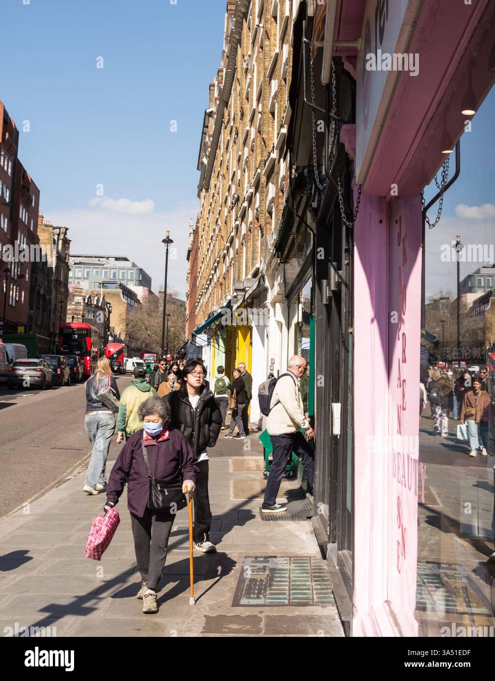 People window shopping on Charing Cross Road in LOndon's West End, City ...