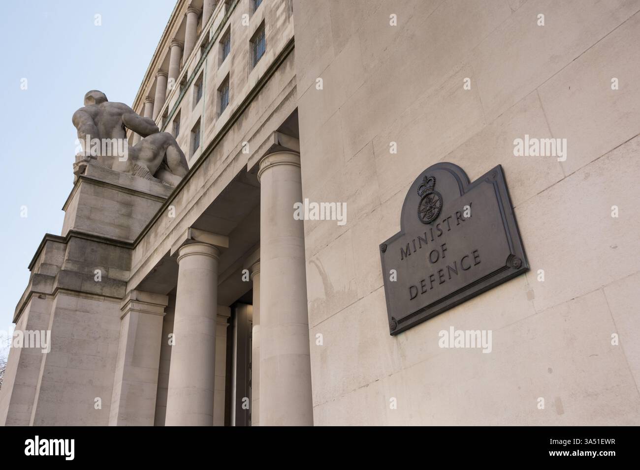 The entrance to the Ministry of Defence building on Whitehall, London ...
