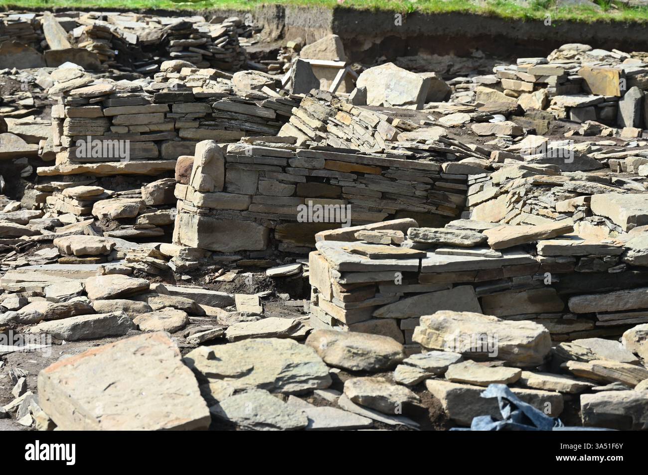 Structure eight Ness of Brodgar neolithic archeological site Mainland ...