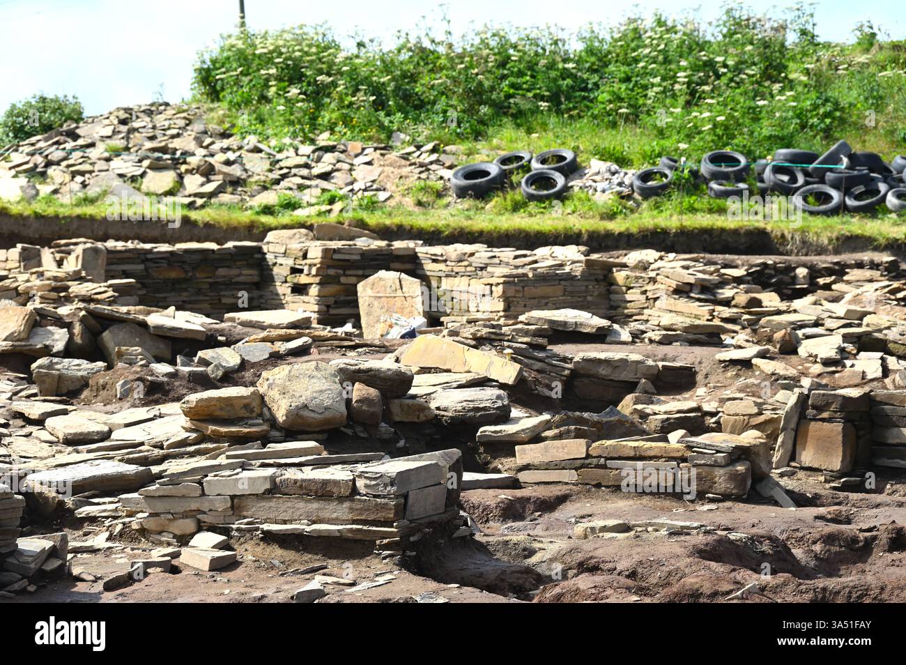 Structure eight Ness of Brodgar neolithic archeological site Mainland ...
