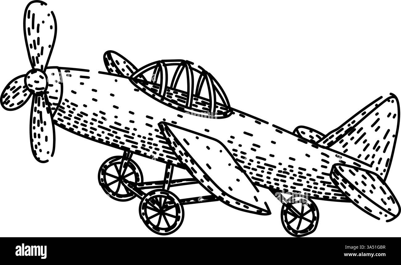 flight model airplane sketch hand drawn vector Stock Vector Image & Art ...