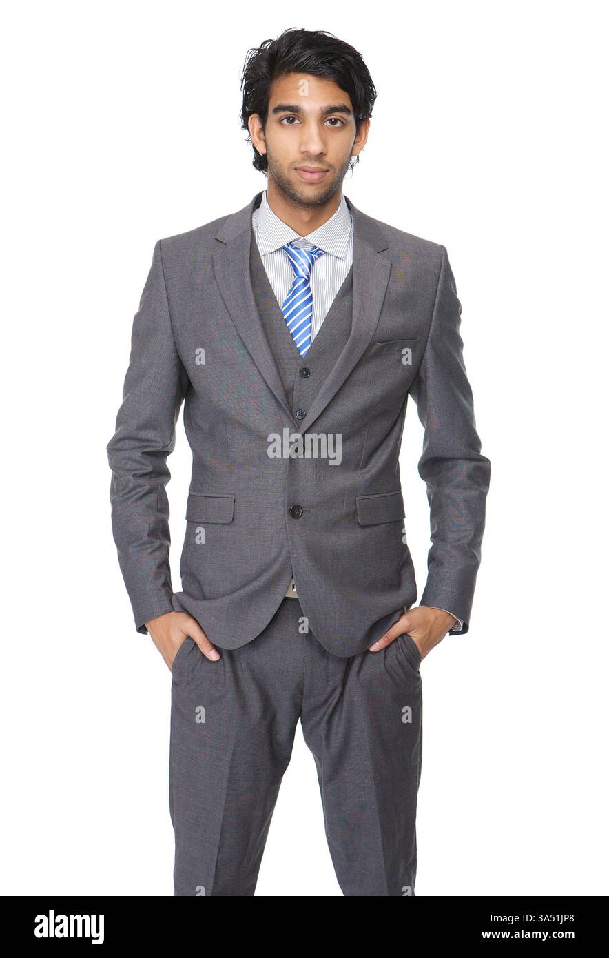 Close up portrait of a young businessman isolated on white background ...