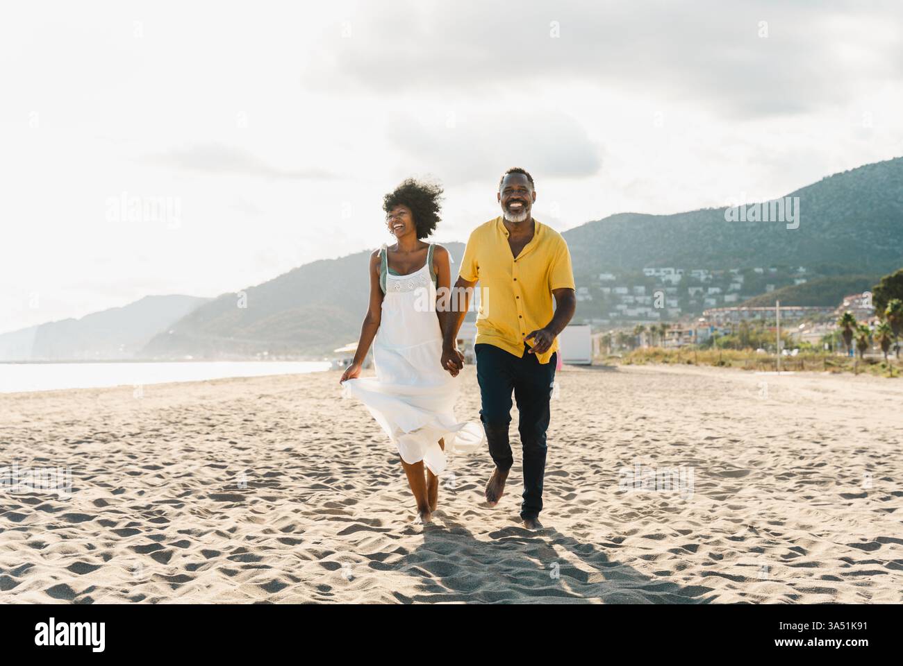 Beautiful mature black couple of lovers dating at the seaside - Married ...