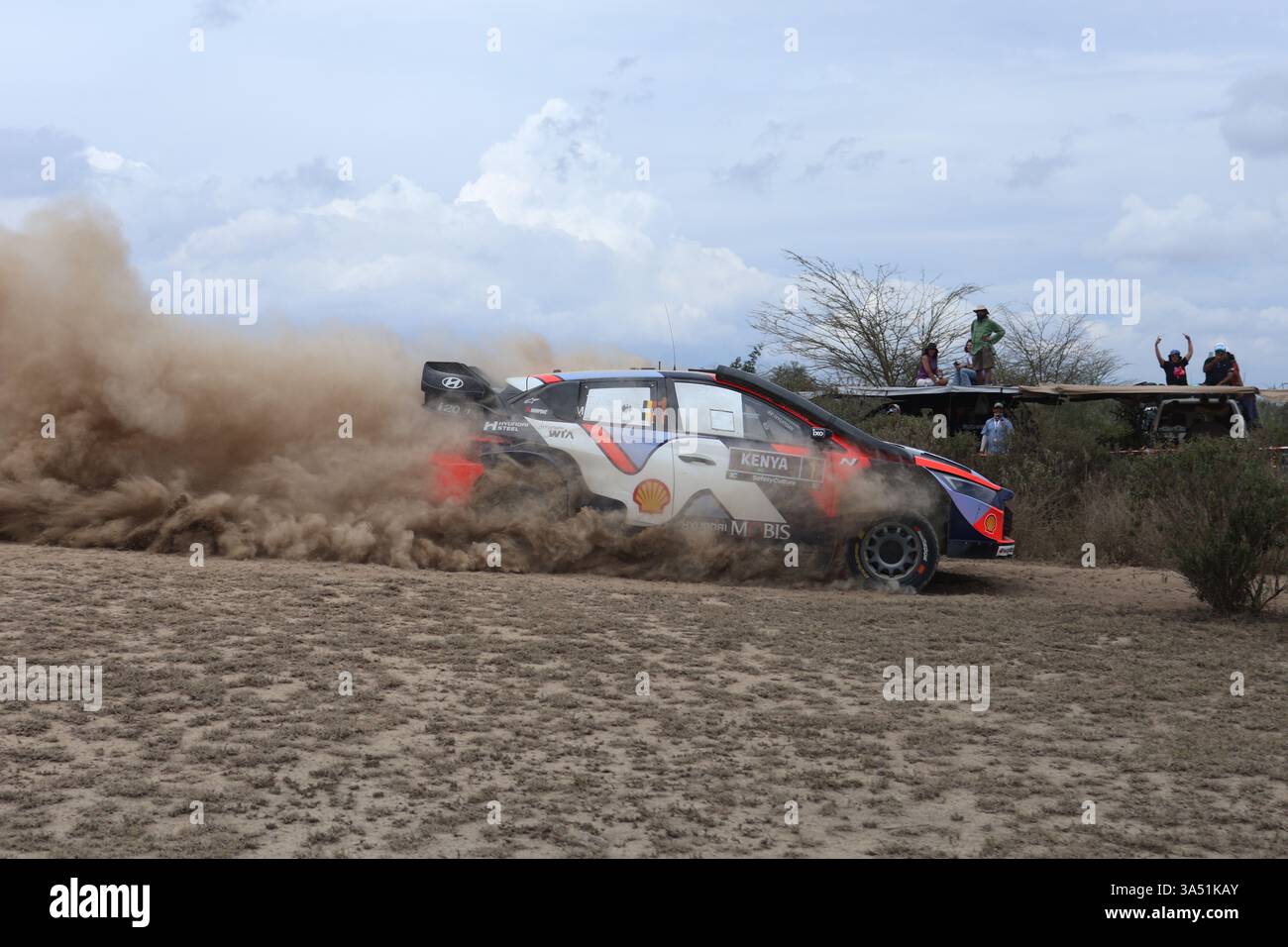 Belgian rally drivers Thierry Neuville, Martijn Wydaeghe with car ...