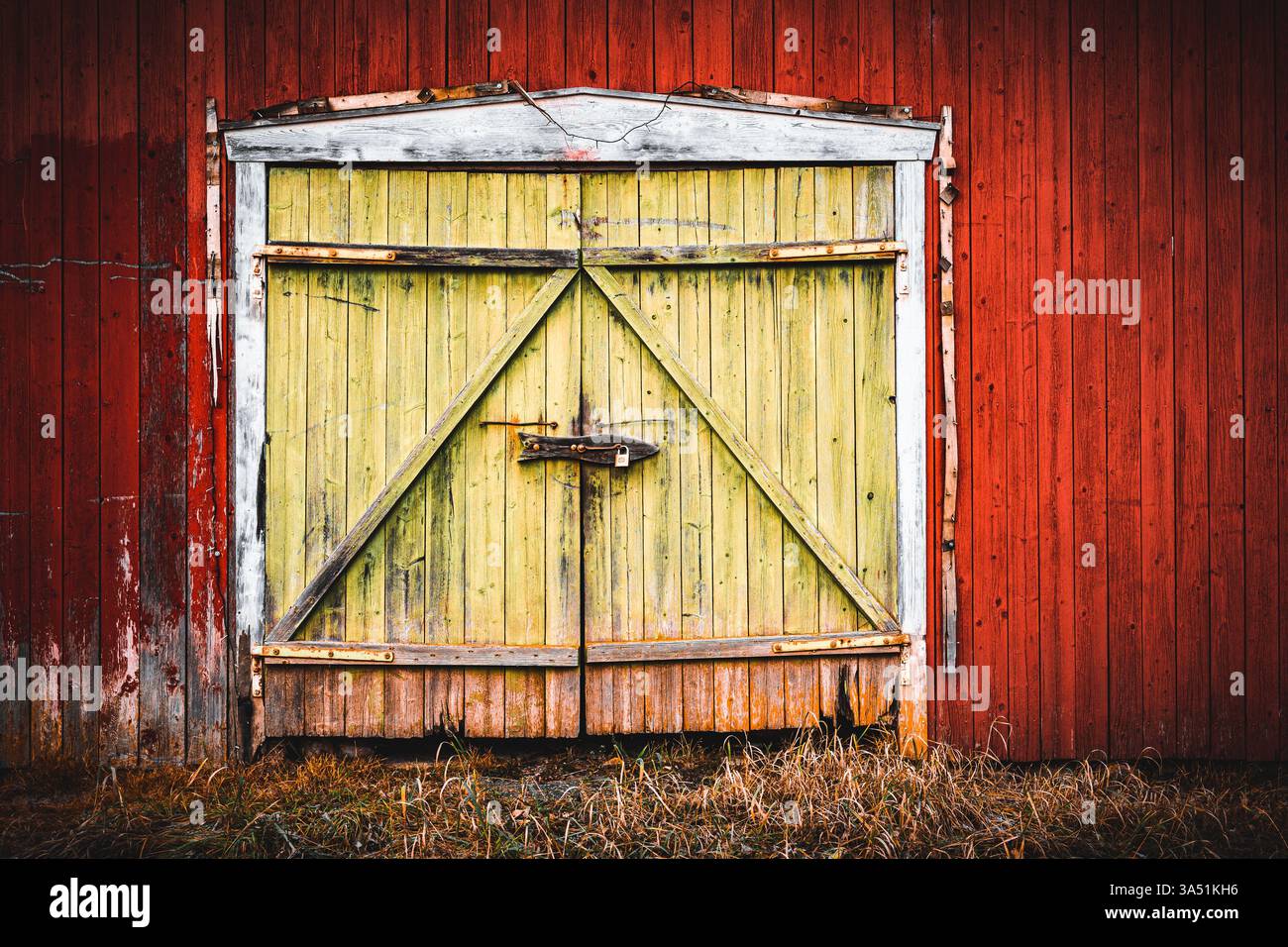 wooden gate with wooden fish Stock Photo - Alamy