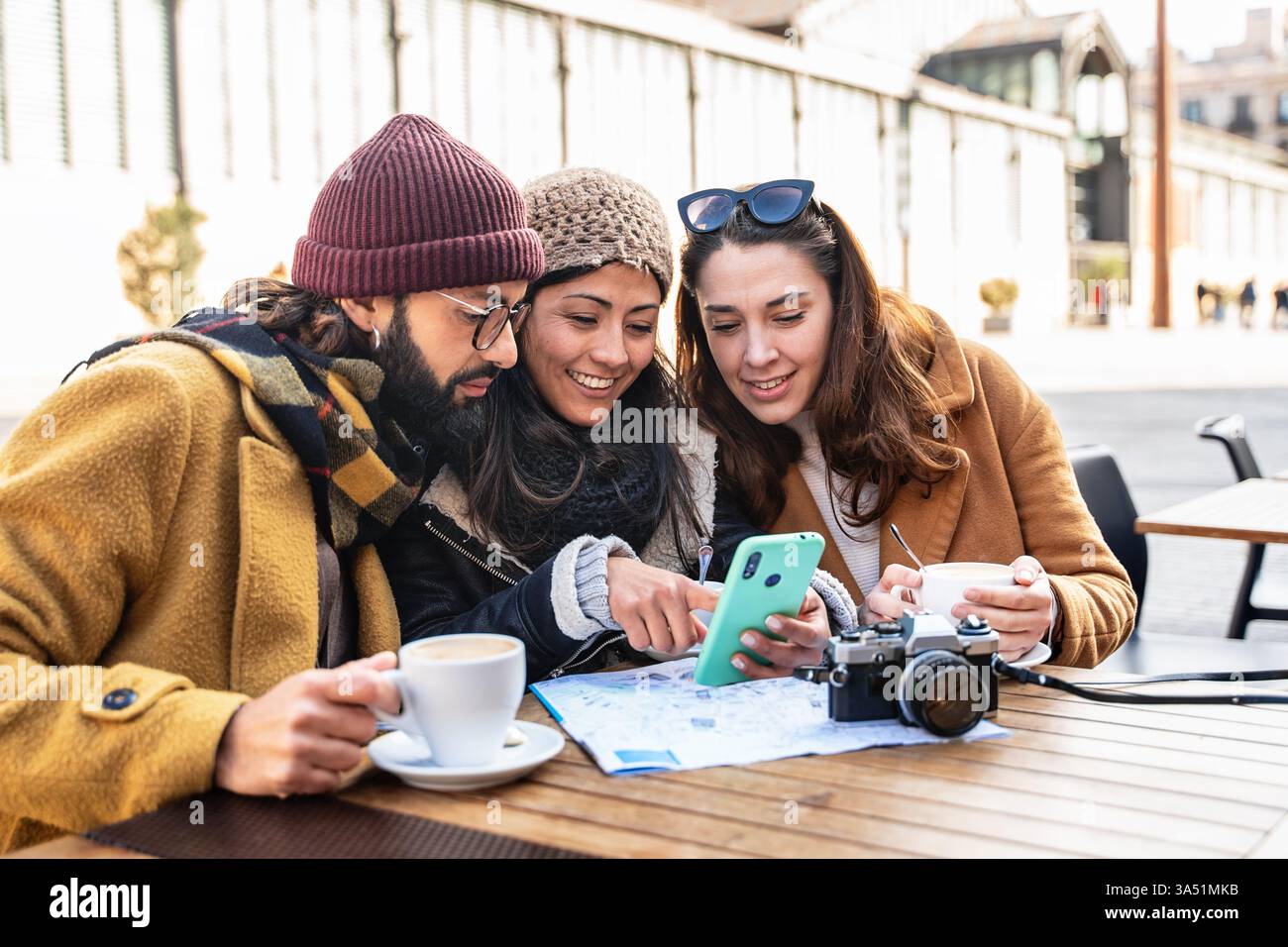 Smiling diverse couple checking map hi-res stock photography and images ...