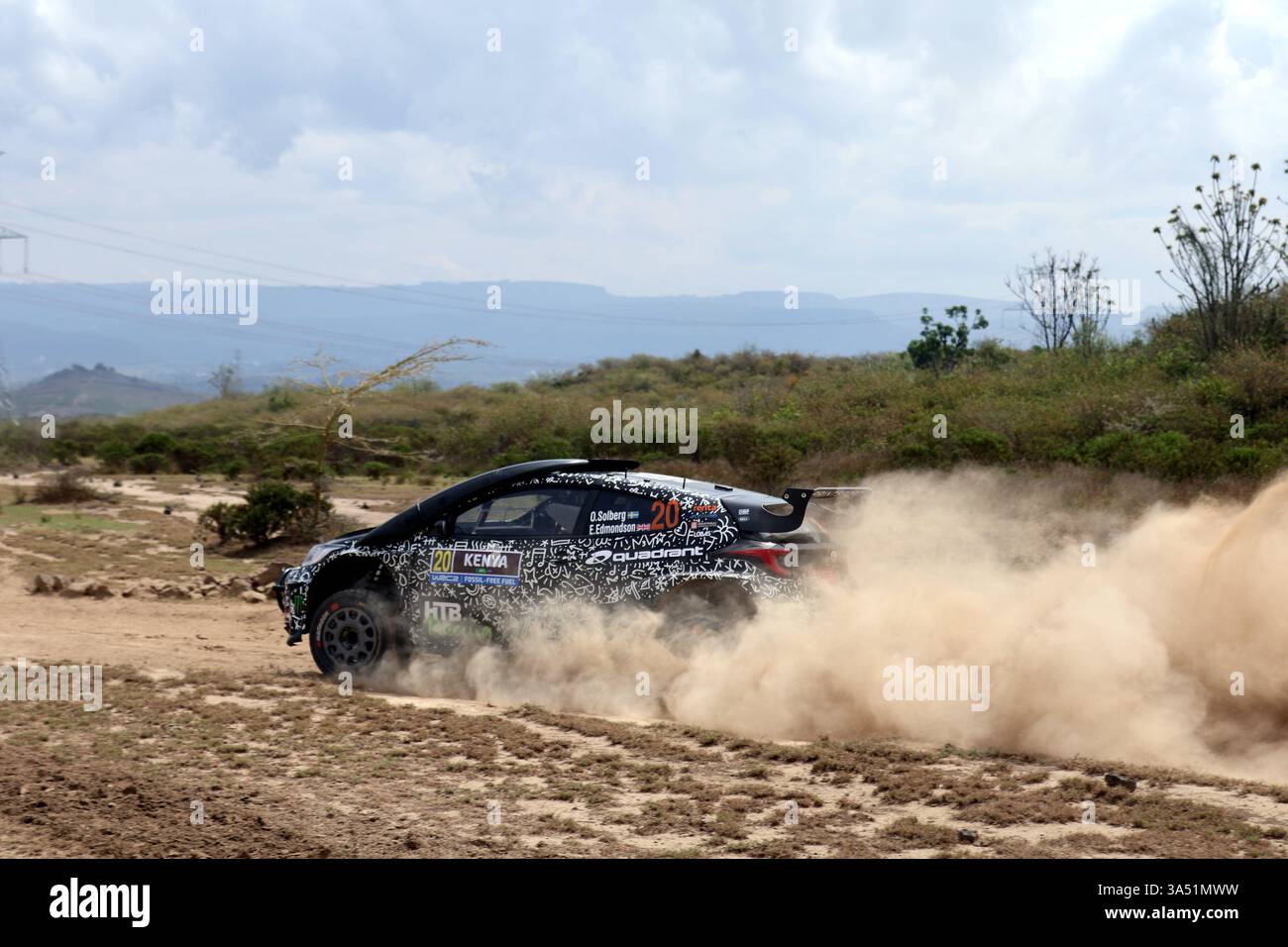 Swedish rally drivers Oliver Solberg, Elliot Edmondson with car Toyota ...
