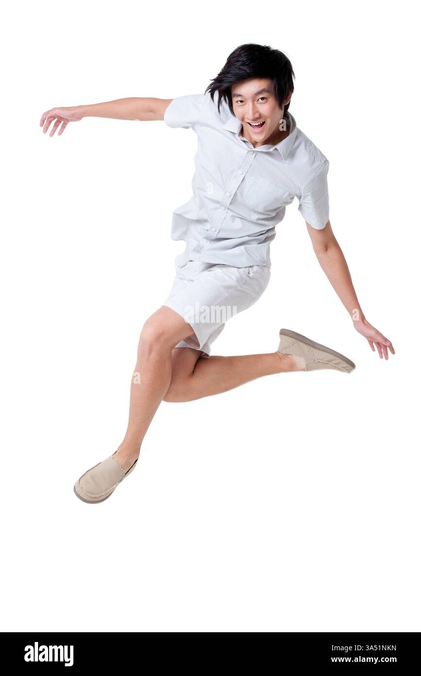 Cheerful man crossed legs Cut Out Stock Images & Pictures - Alamy