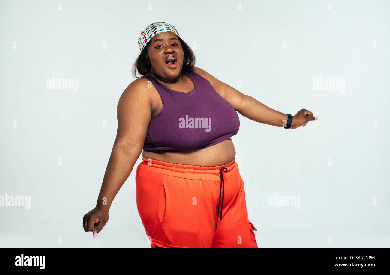 Young woman dancing and making functional training at the gym Stock ...