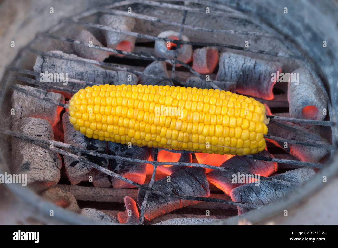 Corn roast on charcoal. Street food Stock Photo - Alamy