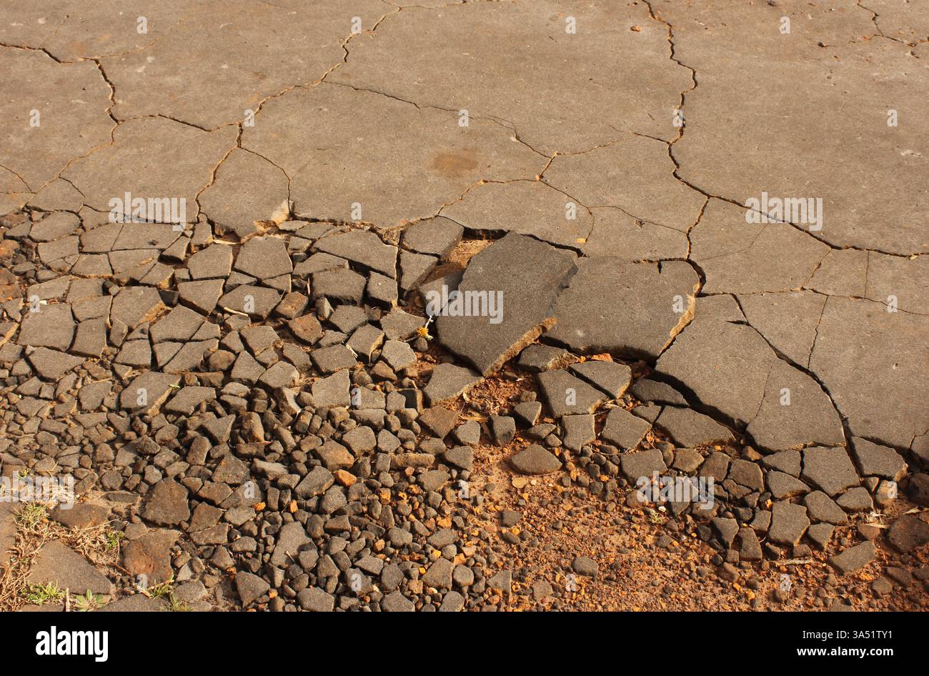 Cracks in rural road hi-res stock photography and images - Alamy