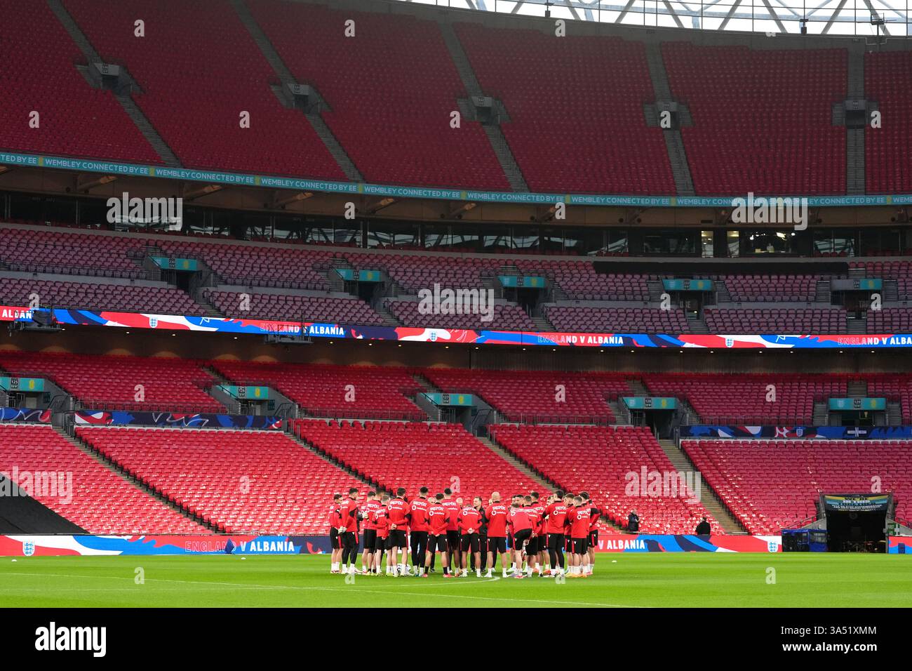 Albania players during a training session at Wembley Stadium, London ...
