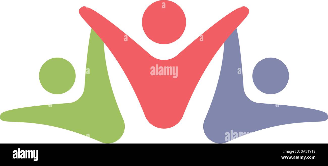 People logo icon, team of community group connection symbol for graphic ...
