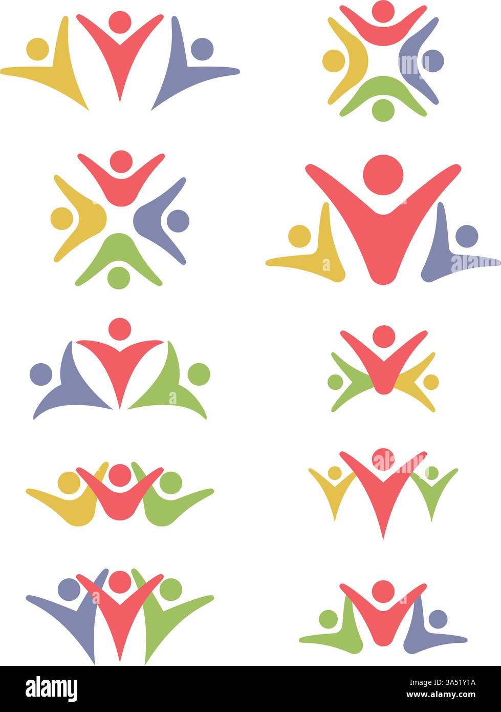 People logo icon, team of community group connection symbol for graphic ...