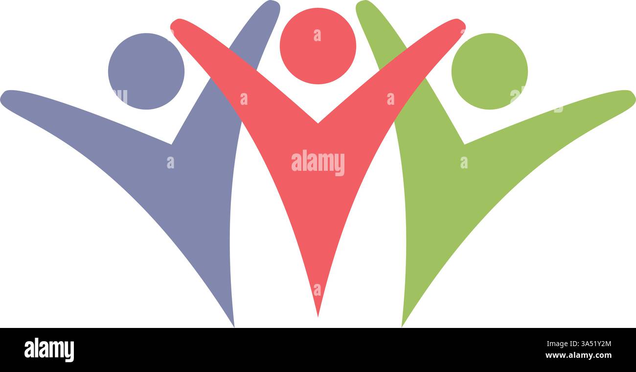 People logo icon, team of community group connection symbol for graphic ...