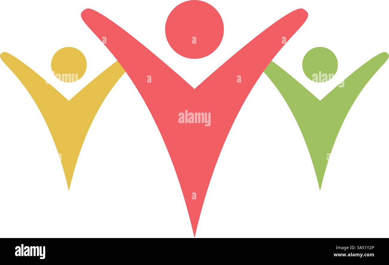 People logo icon, team of community group connection symbol for graphic ...