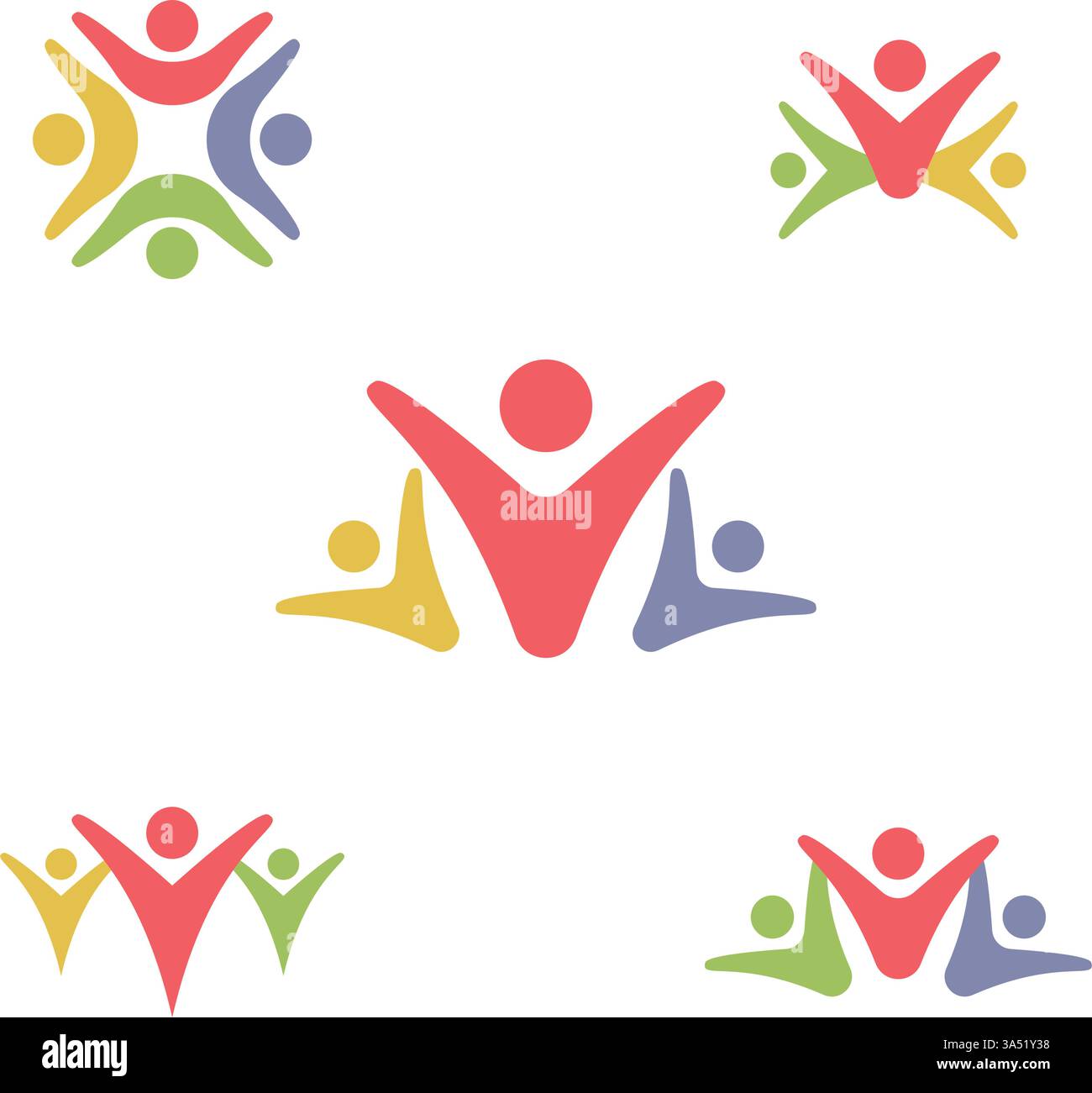 People logo icon, team of community group connection symbol for graphic ...