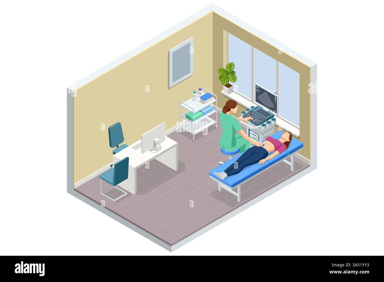 Patient monitoring nurse Stock Vector Images - Alamy