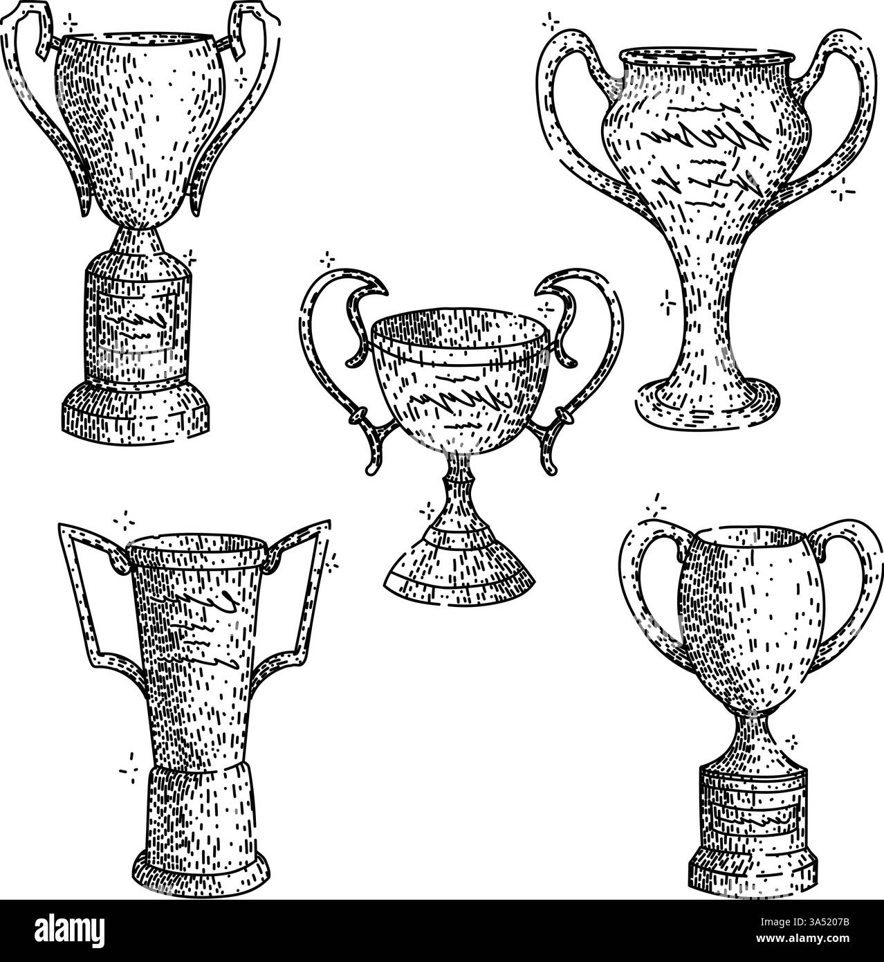 trophy set sketch hand drawn vector Stock Vector Image & Art - Alamy