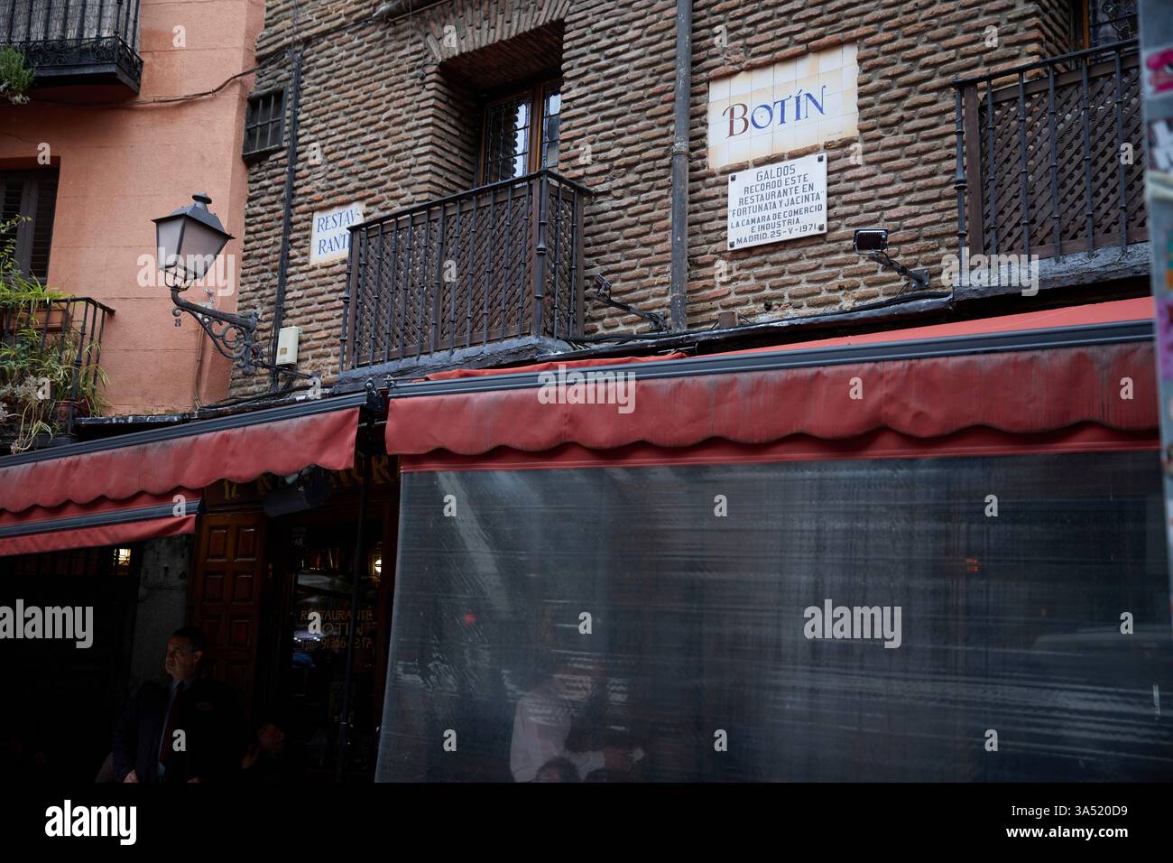 Façade of the Botin restaurant on March 20, 2025, in Madrid, Spain. The ...