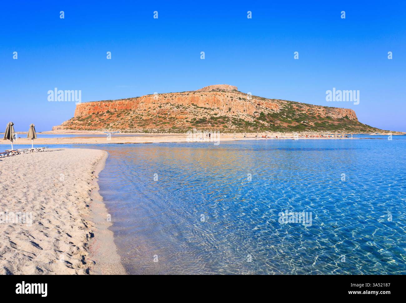 Crete, Greece. Balos Lagoon beach and Gramvousa island Stock Photo - Alamy