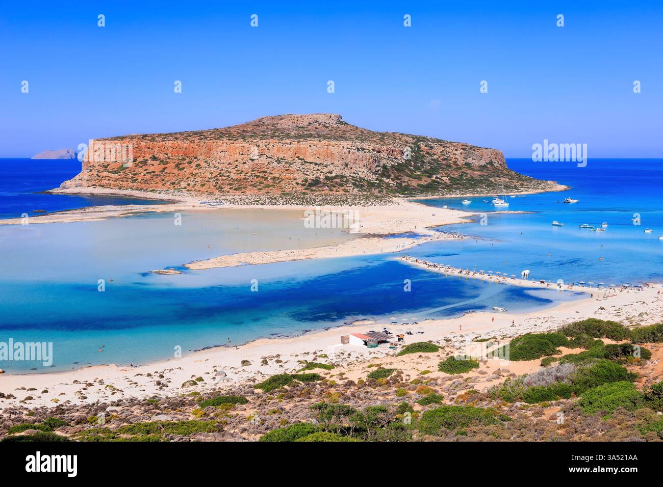 Crete, Greece. Balos Lagoon beach and Gramvousa island Stock Photo - Alamy