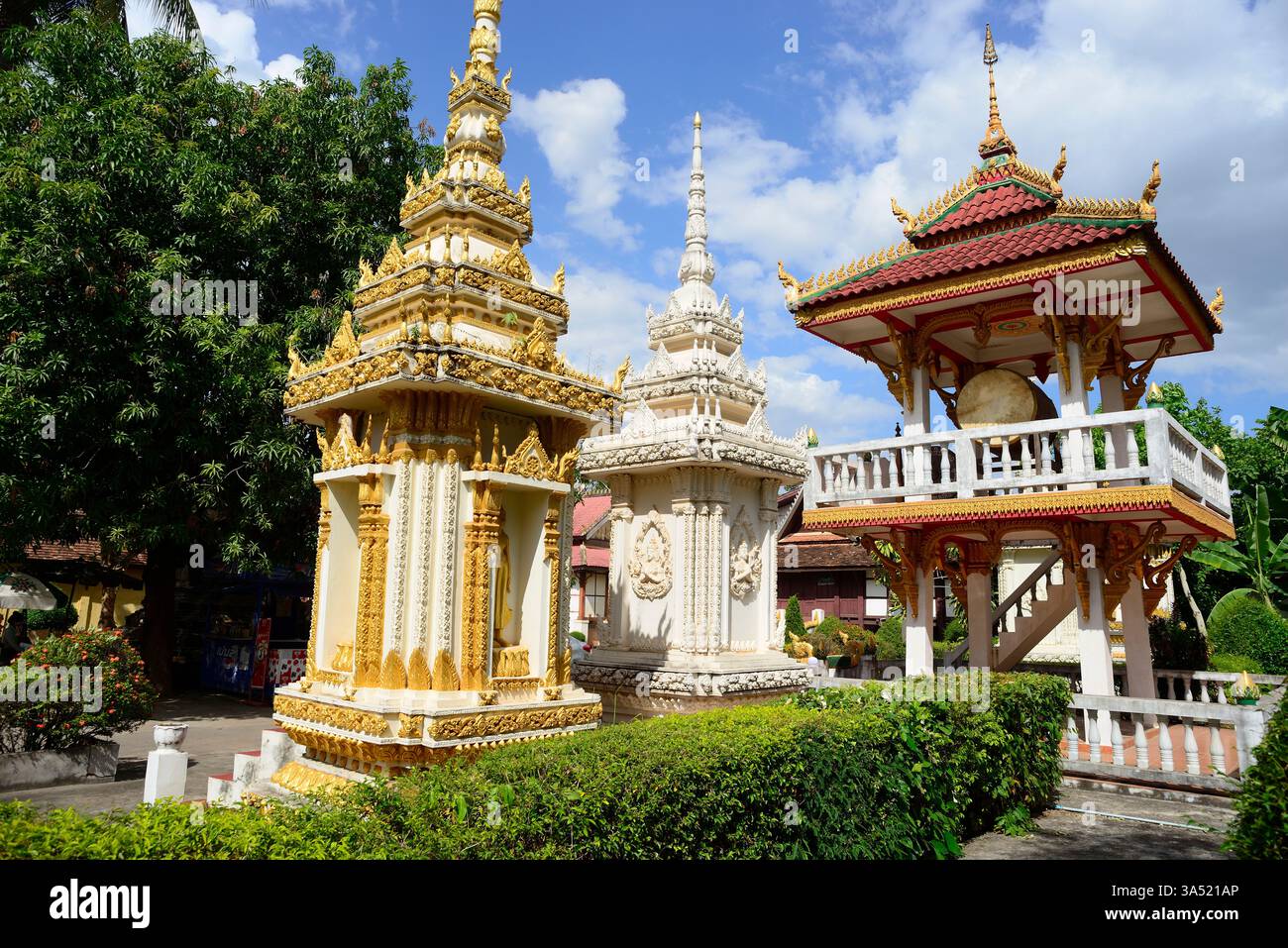 Golden temples of laos hi-res stock photography and images - Alamy