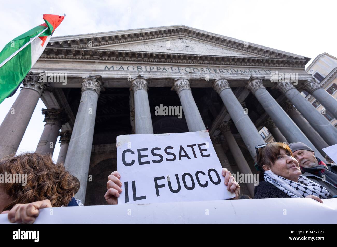 Rome, Italy. 20th Mar, 2025. Demonstration in Rome with a procession ...