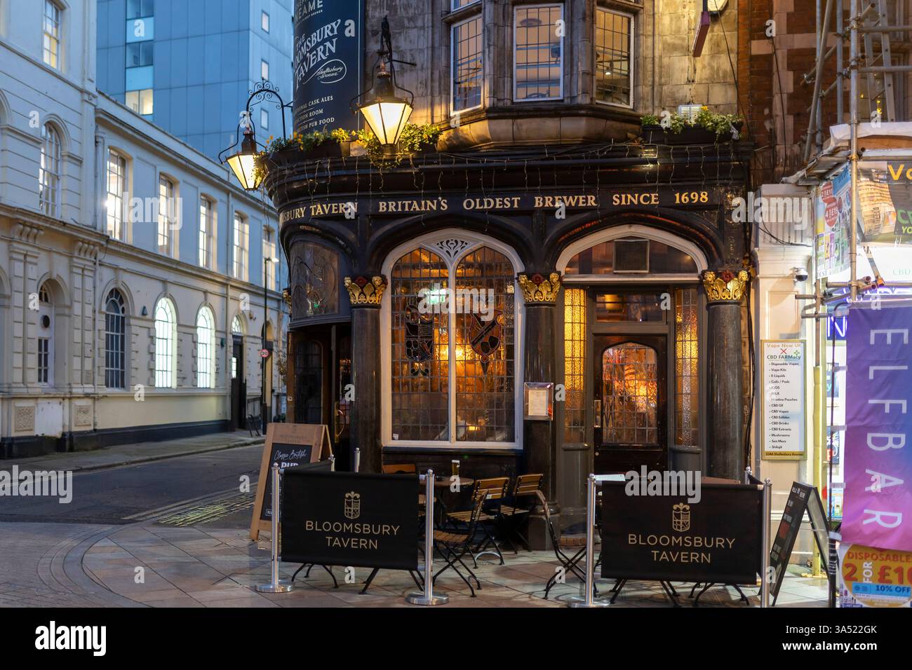 London, UK, 15 March 2025, The Bloomsbury Tavern, Light, gothic-style ...