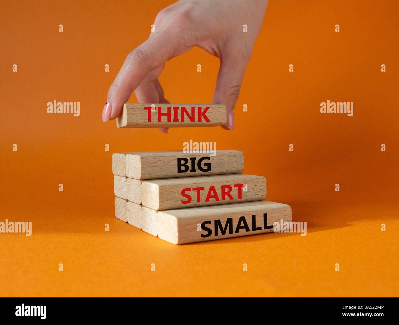 Think big start small symbol. Concept words Think big start small on ...