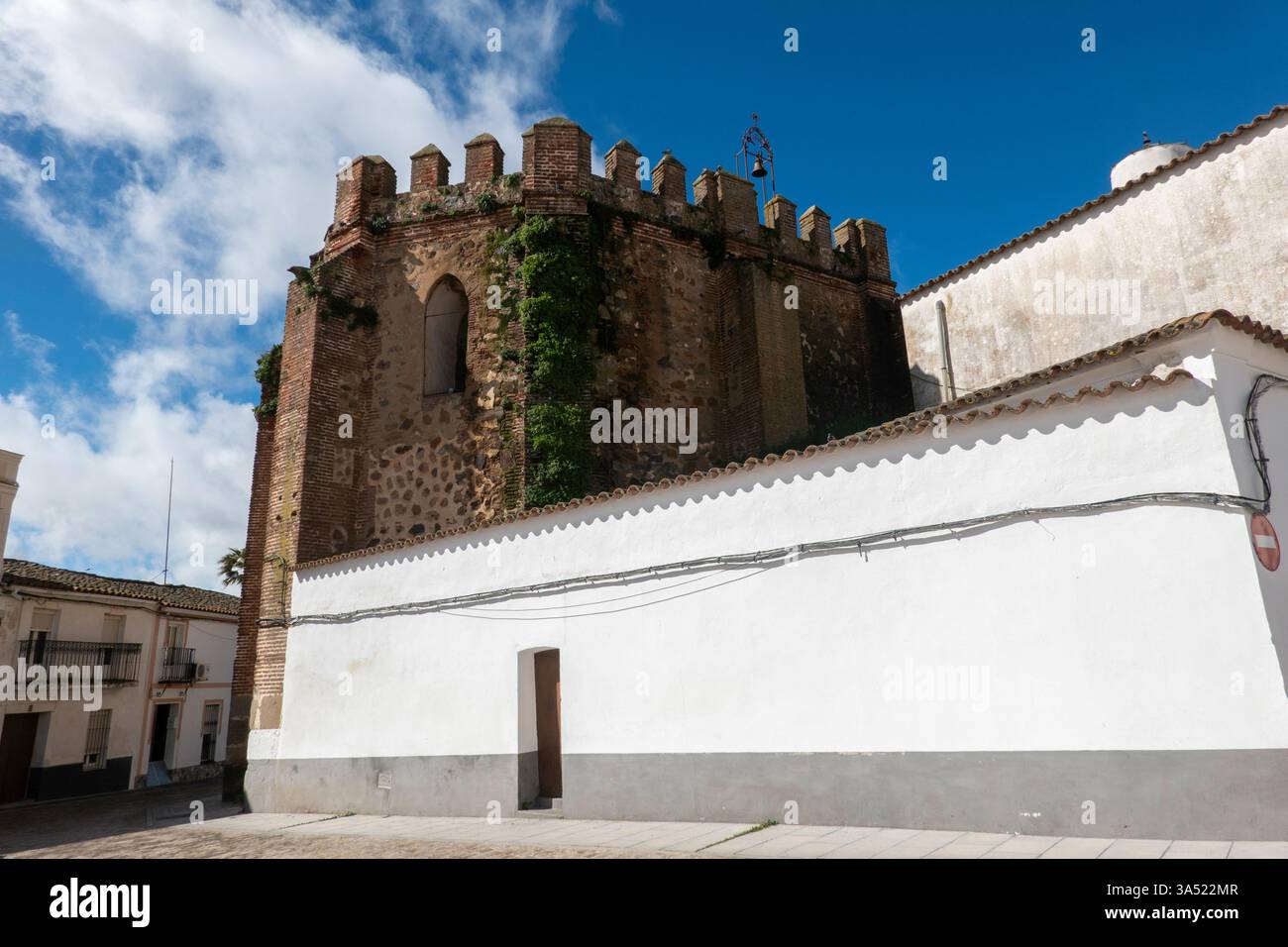 The Church of St. Peter the Apostle, located in Monesterio, Badajoz, is ...