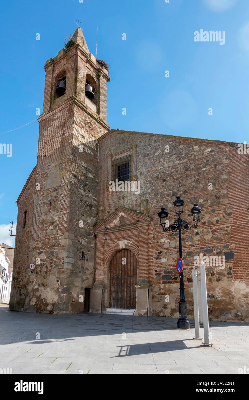 The Church of St. Peter the Apostle, located in Monesterio, Badajoz, is ...