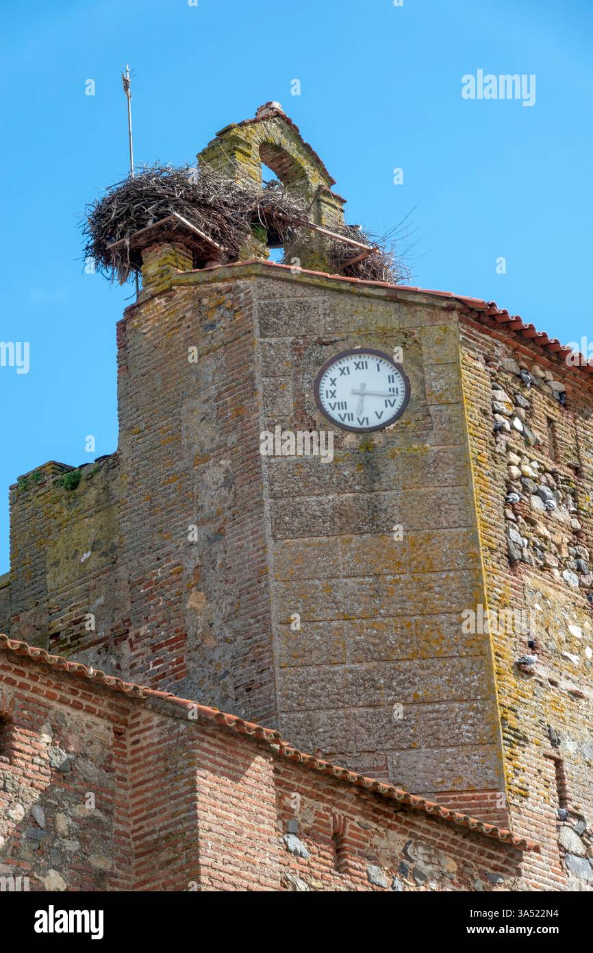 The Church of St. Peter the Apostle, located in Monesterio, Badajoz, is ...