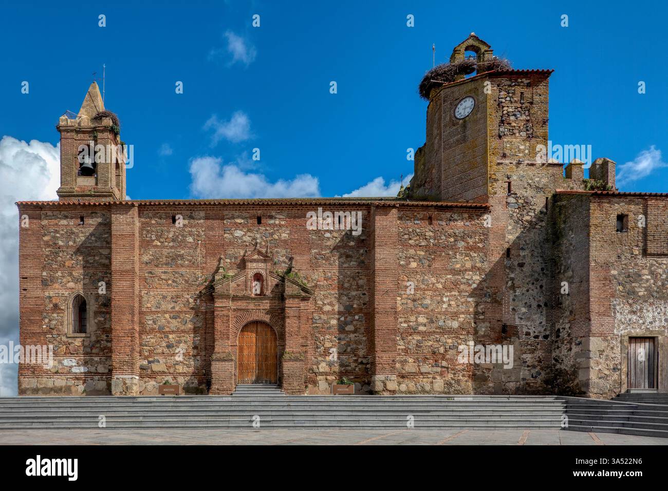 The Church of St. Peter the Apostle, located in Monesterio, Badajoz, is ...