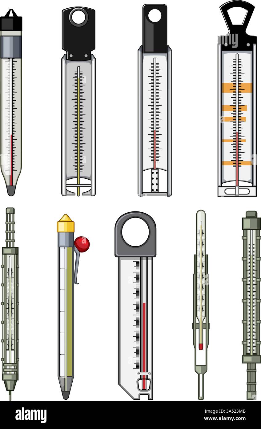 candy thermometer set cartoon vector illustration Stock Vector Image ...