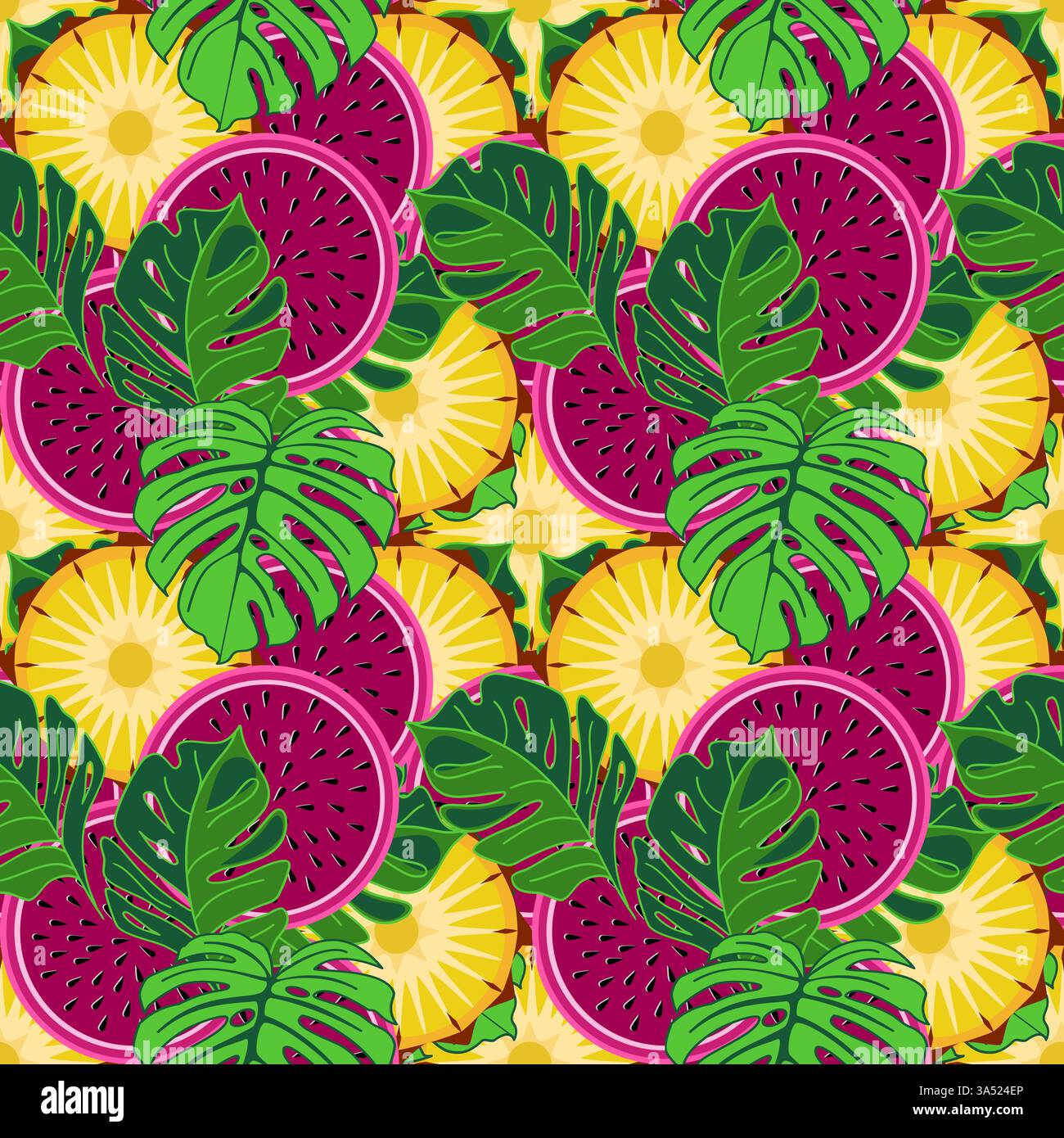 Pineapple dragonfruit Stock Vector Images - Alamy