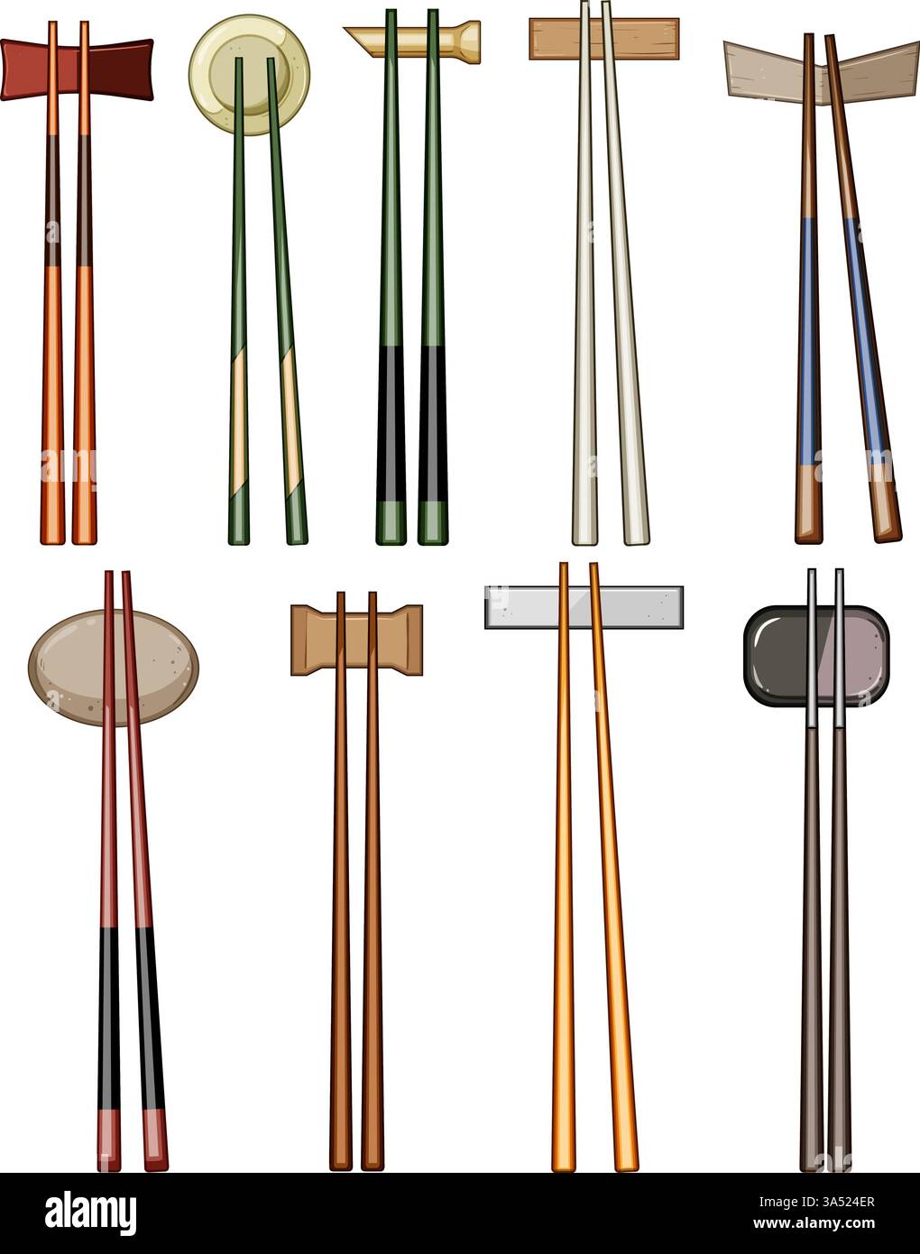 chopstick rest set cartoon vector illustration Stock Vector Image & Art ...