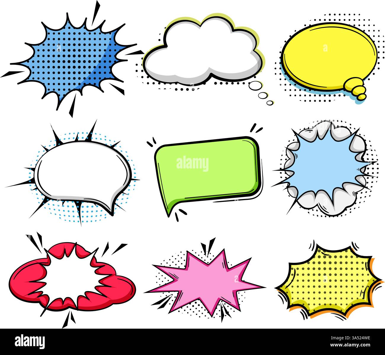 comic speech bubble set cartoon vector illustration Stock Vector Image & Art - Alamy