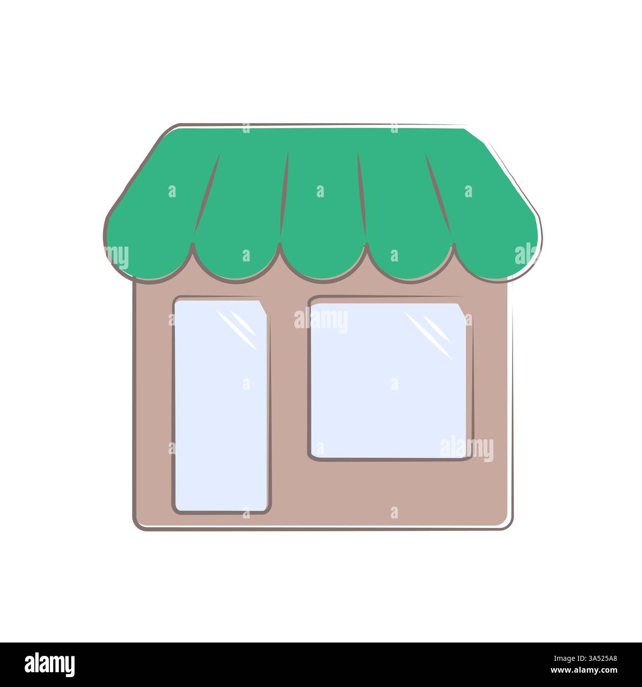 Simple market icon with green roof and large windows Stock Vector Image ...