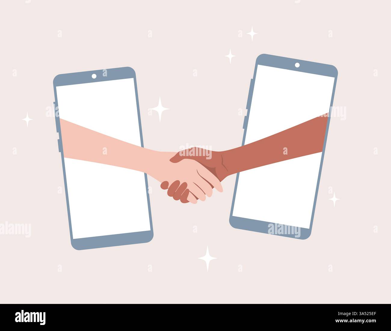 Handshake of people of different nationalities and skin tones through ...