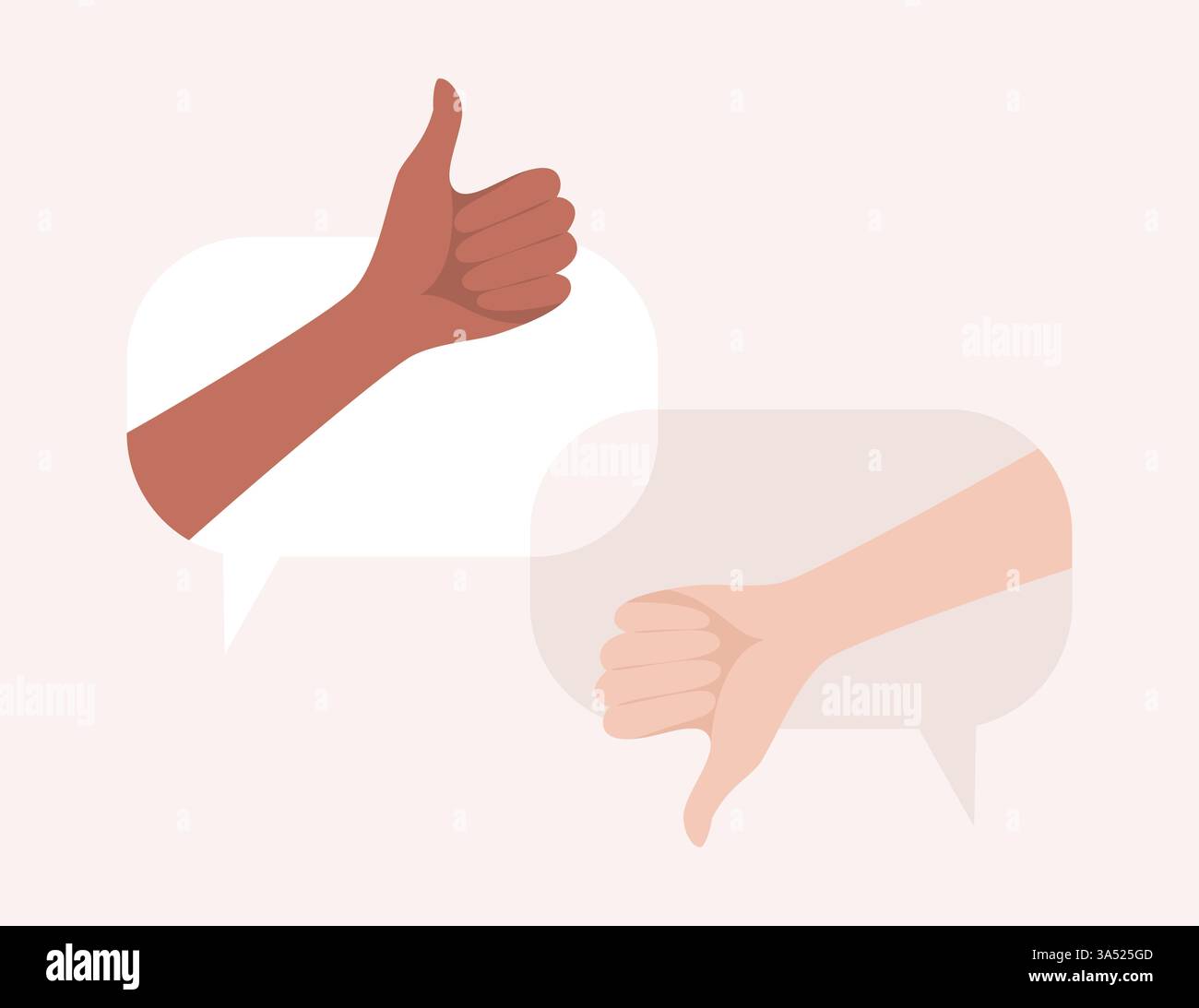 Hands of people of different nationalities and skin tones in speech ...