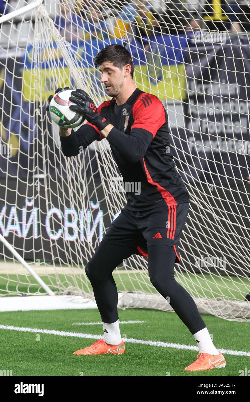 Belgium's goalkeeper Thibaut Courtois pictured in action during the ...