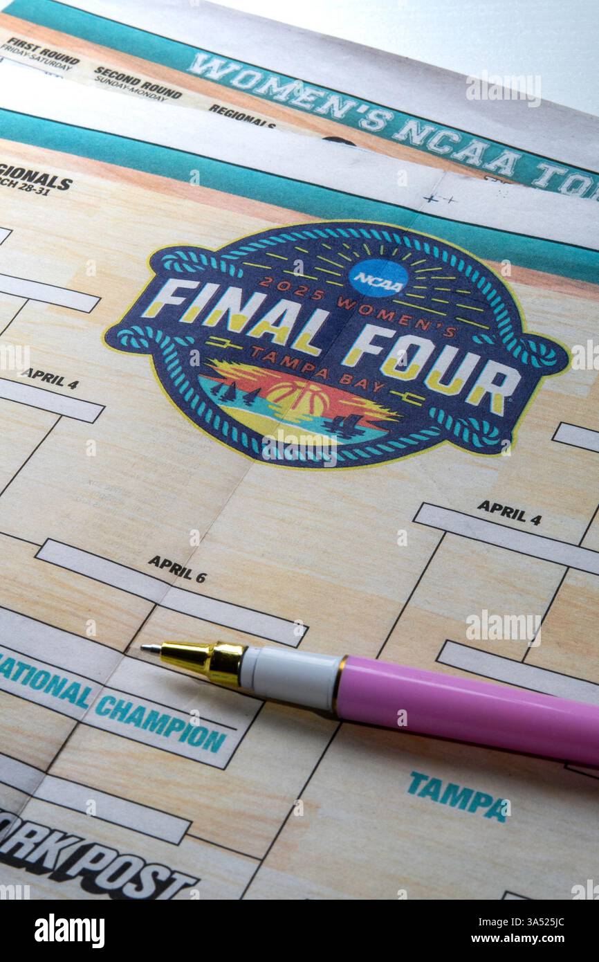 Still life of NCAA basketball tournament March madness, 2025, USA Stock ...