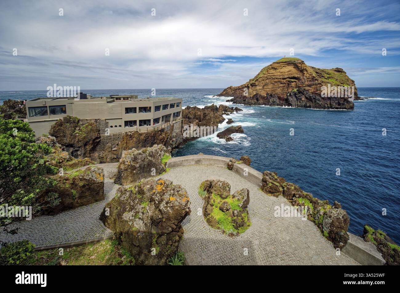 Natural swimming pools in volcanic rock, Cachalote restaurant, lava ...