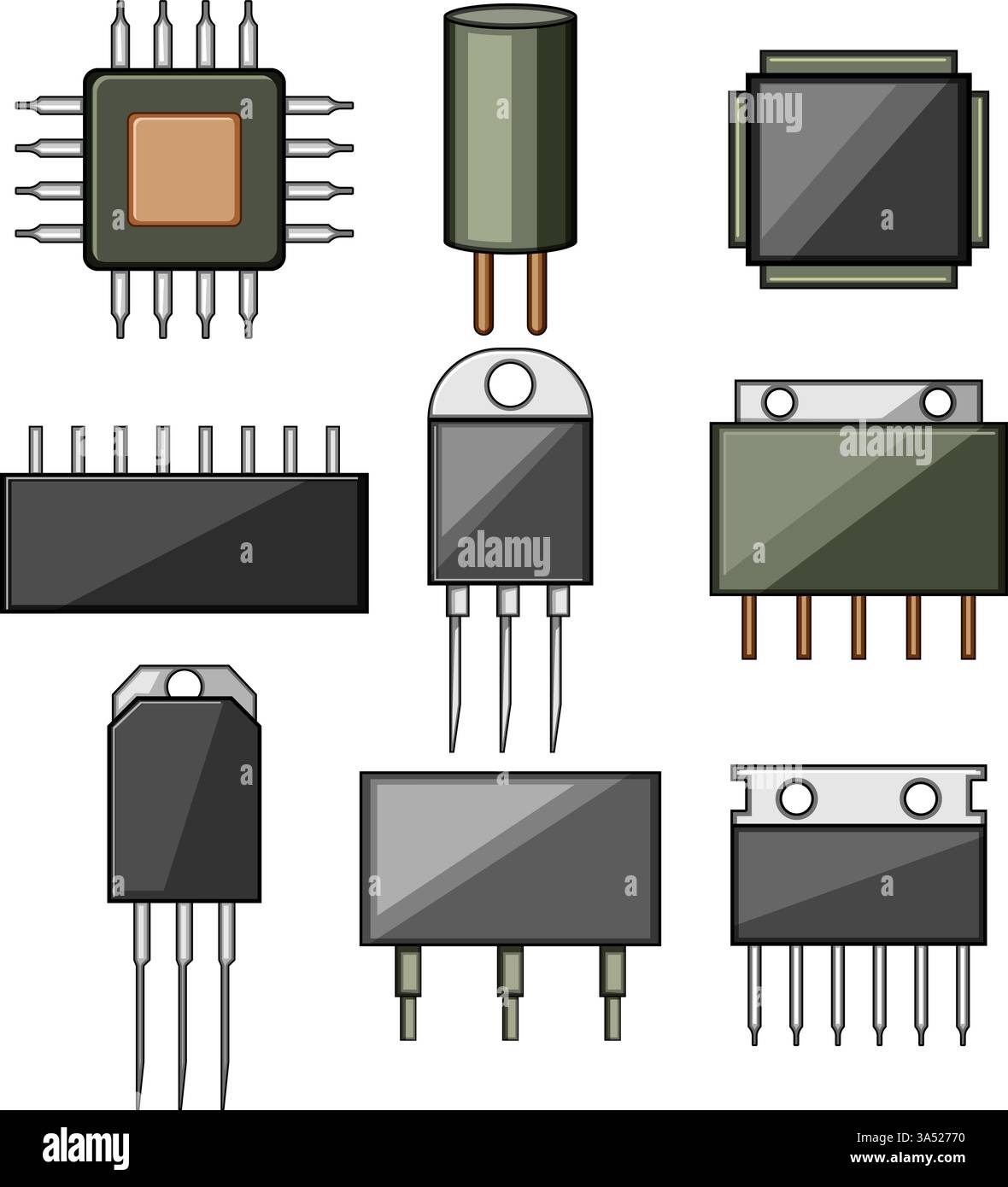 microchip set cartoon vector illustration Stock Vector Image & Art - Alamy