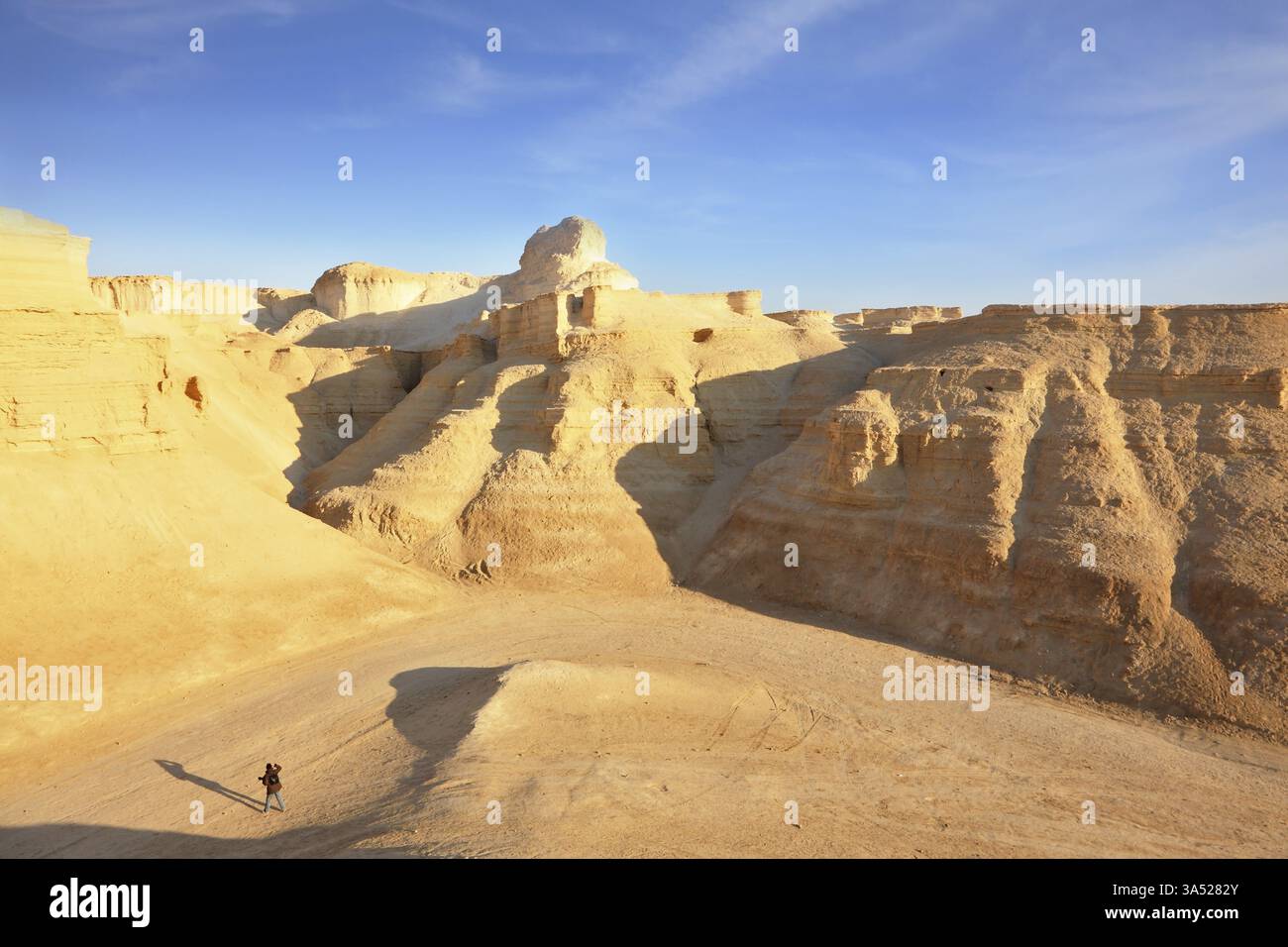 The ancient crumbling mountains of various forms in the Judean desert ...