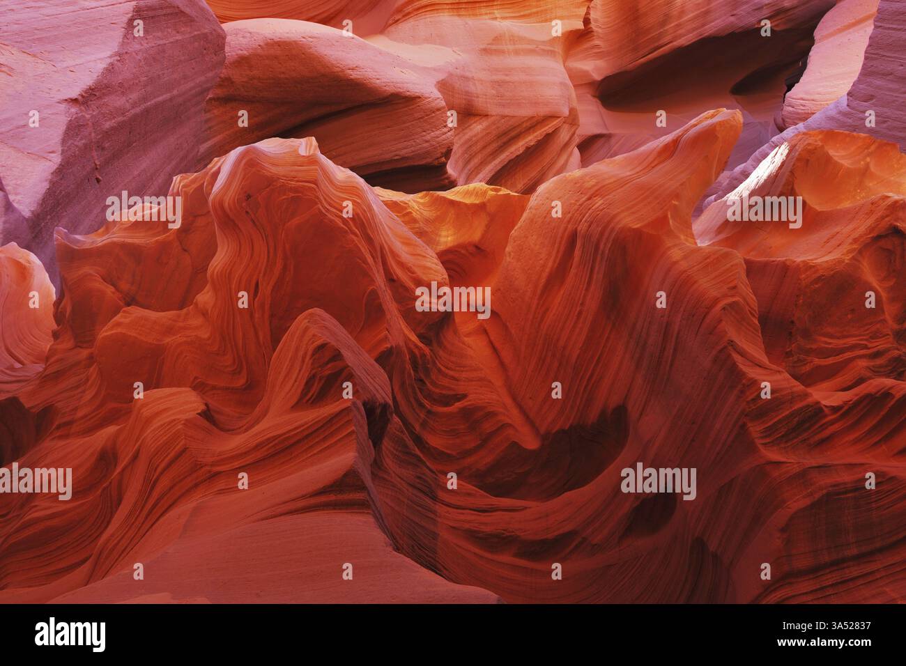 Fiery color in the stone. The famous Antelope Canyon in the Navajo ...