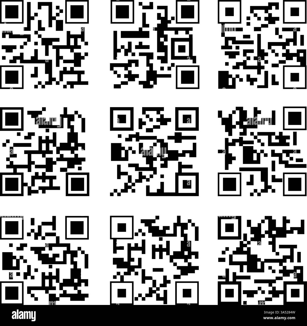 qr code label set cartoon vector illustration Stock Vector Image & Art ...