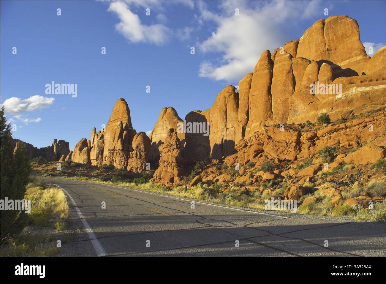 Magnificent road among freakish natural stone formations in the well ...