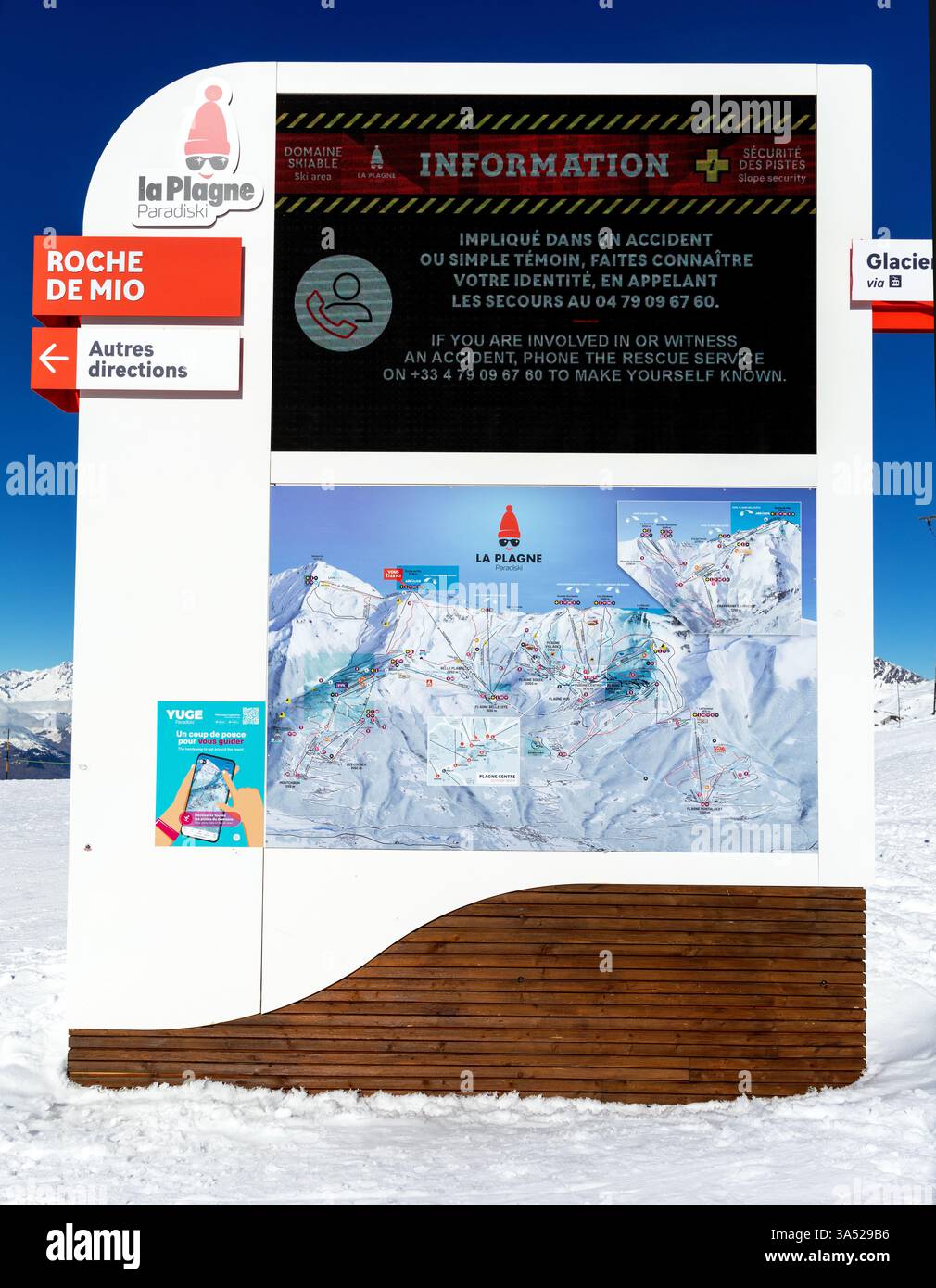 Piste Map La Plagne Roche De Mio France Stock Photo - Alamy